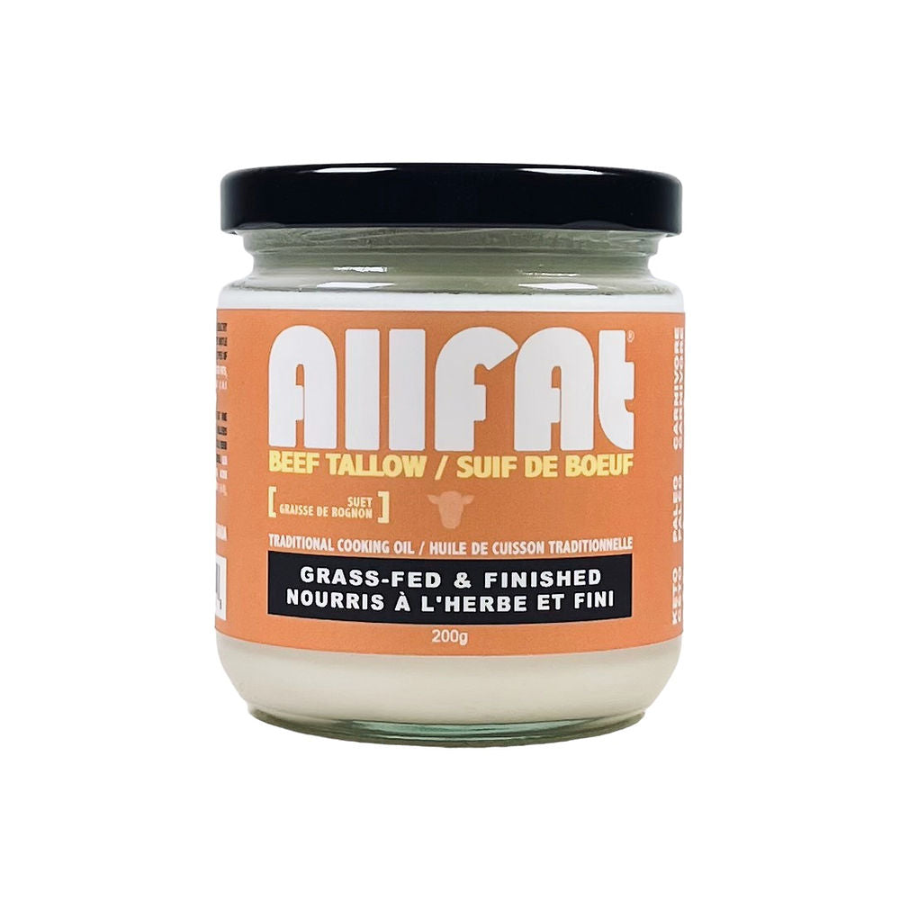 Allfat Beef Tallow Traditional Cooking Oil - Grass-Fed & Finished 200g ...
