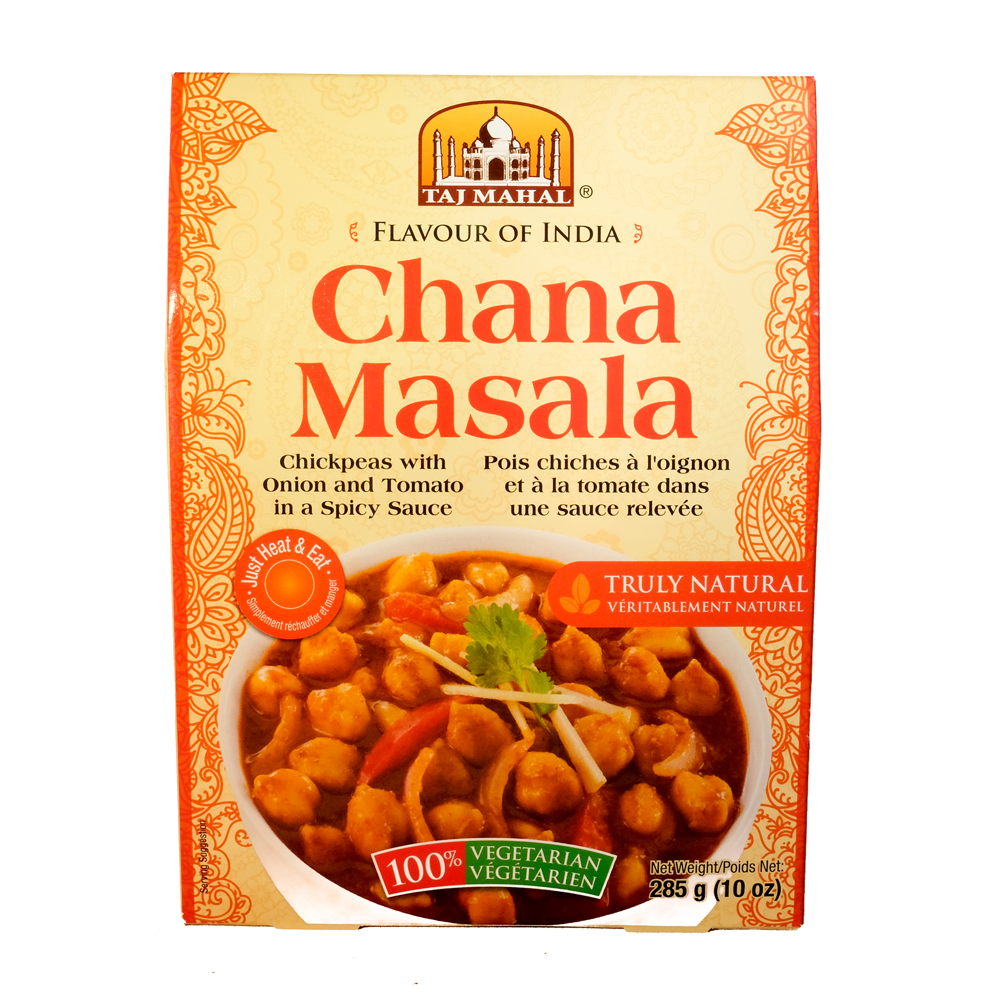 Taj Mahal Flavour of India; Chana Masala (Chickpeas with Onion and Tom ...
