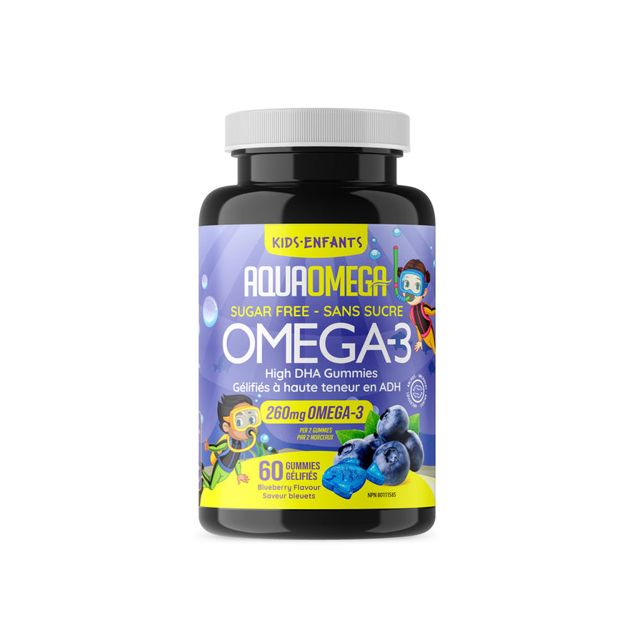 Aqua Omega Kids Omega-3 High DHA Gummies (Lemon Flavour) Sugar & Gelat ...