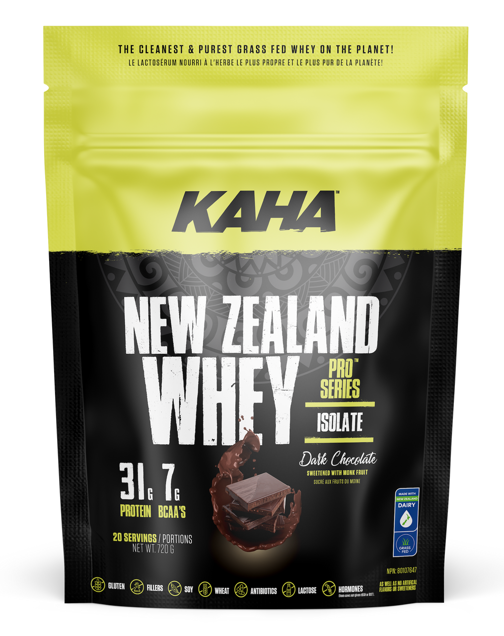 Kaha New Zealand Whey Isolate Protein Powder Chocolate Flavour 720g ...