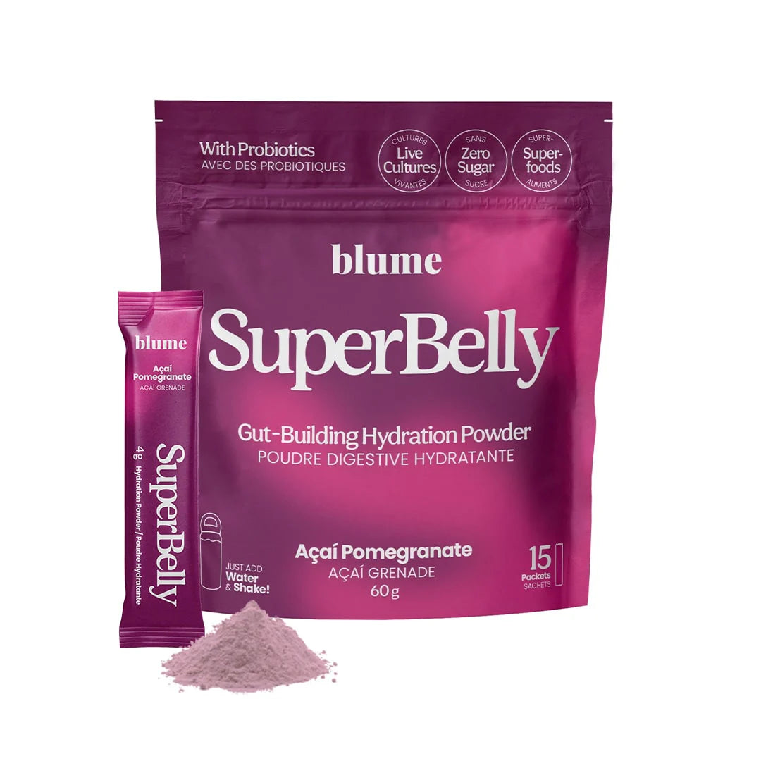 Blume Super Belly Gut-Building Hydration Powder Acai Pomegranate 60g ...