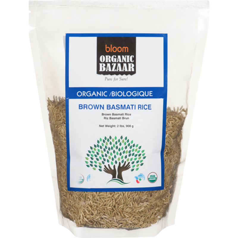 Bloom Organic Bazaar Brown Basmati Rice 2lbs — Aura Natural Market